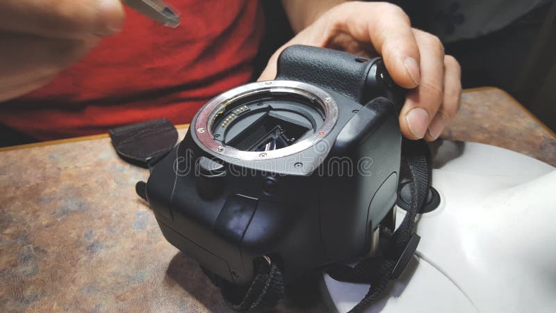 Disassembling and Repairing of Digital Reflex Camera Stock Image ...