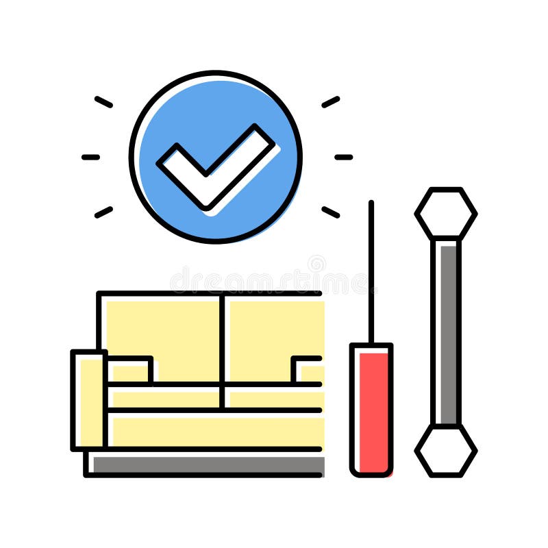 Disassembly and Assembly of Sofa Color Icon Vector Illustration Stock ...