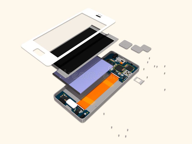 Disassembly of a Modern Touch Phone. Stock Photo - Illustration of ...
