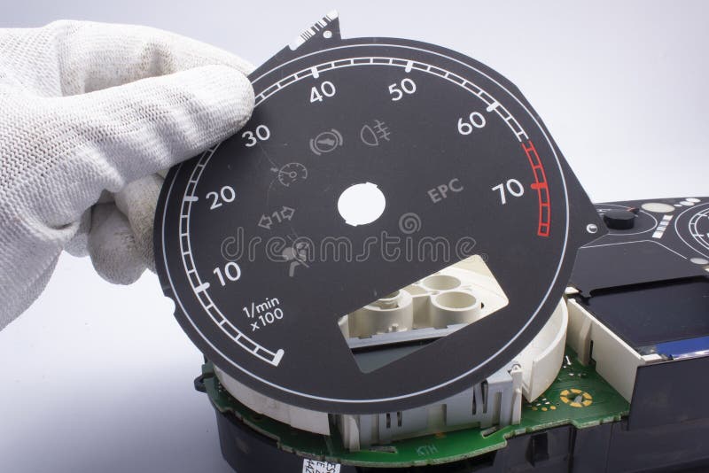 Disassembly of the Old Car Odometer, Repair Stock Image - Image of ...