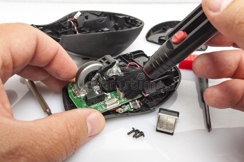 Dismantled the Computer Mouse Stock Image - Image of board, control ...