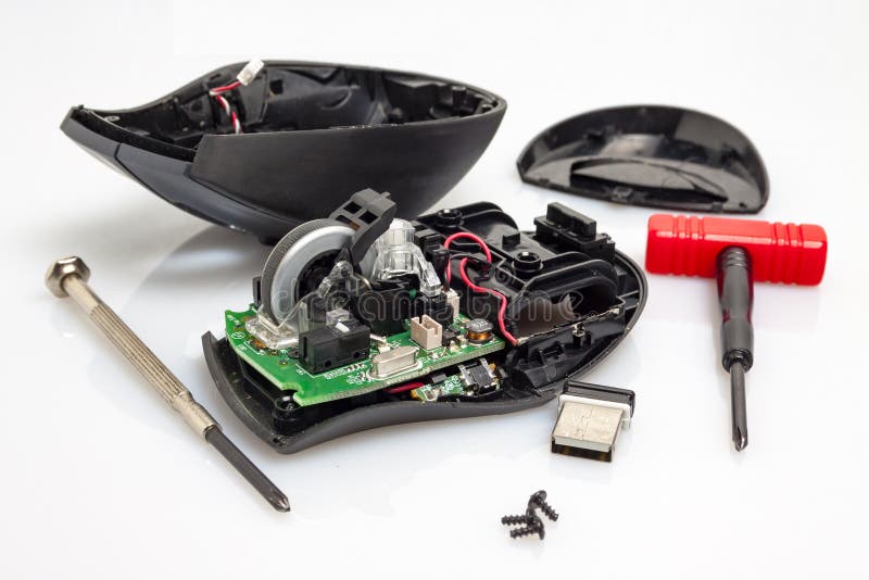 Dismantled the Computer Mouse Stock Image - Image of open, circuit ...