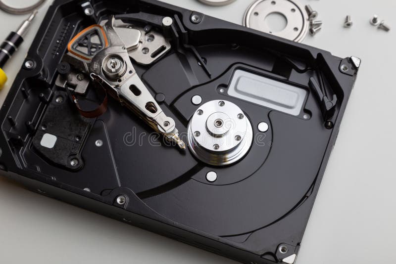 Disassembly Process of an External Hard Drive in Details Stock Photo ...