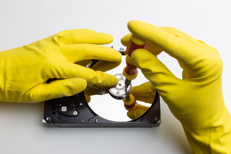 Disassembly Process of an External Hard Drive in Details Stock Photo ...