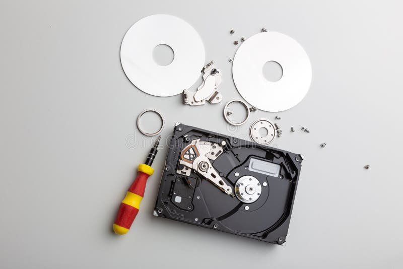 Disassembly Process of an External Hard Drive in Details Stock Photo ...