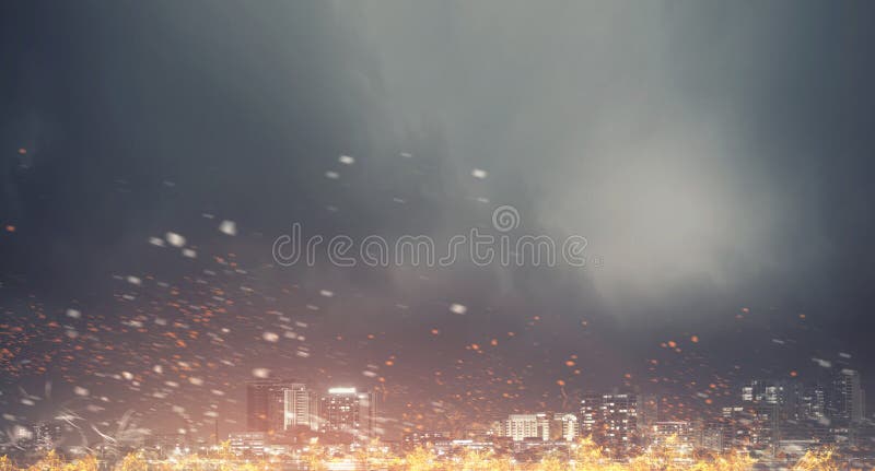 Disaster in City Concept . Mixed Media Stock Image - Image of ...