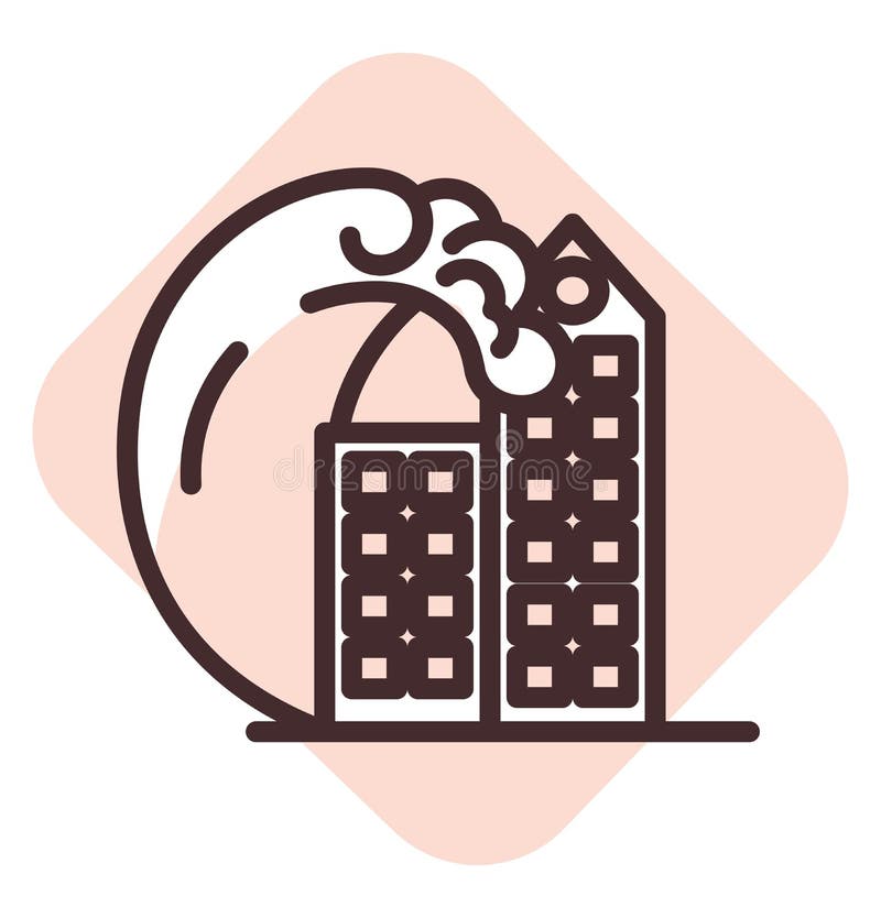 City Flood Icon Outline Vector. Sea Level Stock Vector - Illustration ...