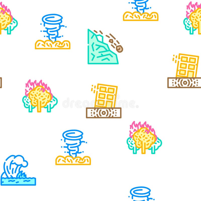 Disaster Destruction Vector Seamless Pattern Stock Vector ...