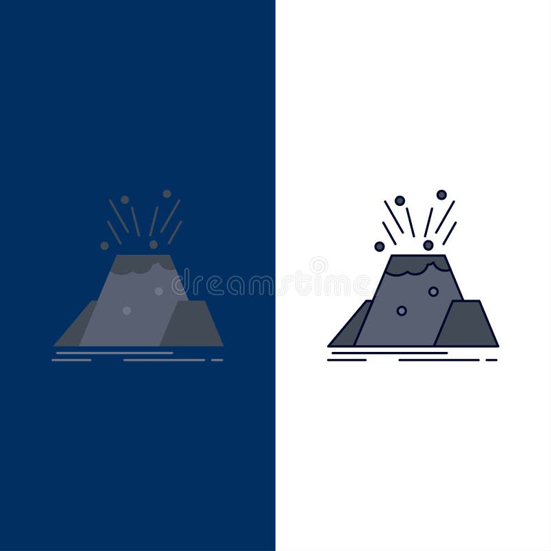 Disaster, Eruption, Volcano, Alert, Safety Flat Color Icon Vector Stock ...