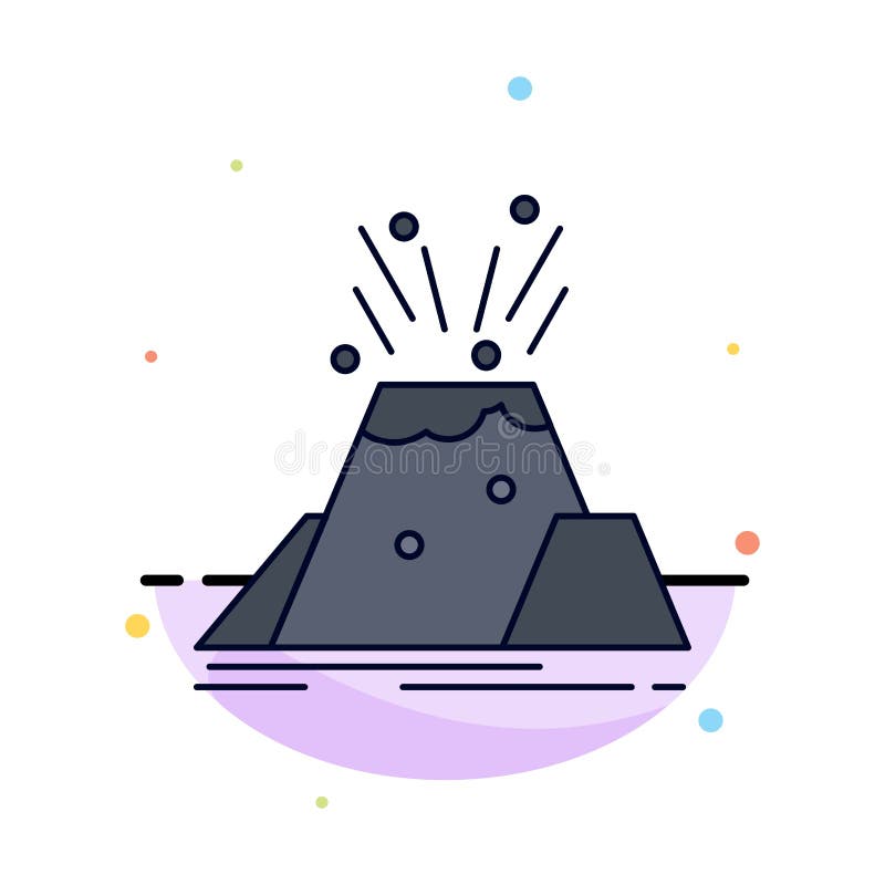 Disaster, Eruption, Volcano, Alert, Safety Flat Color Icon Vector Stock ...