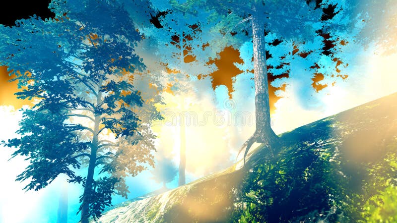 Disaster with Fire in the Forest 3d Rendering Stock Illustration ...