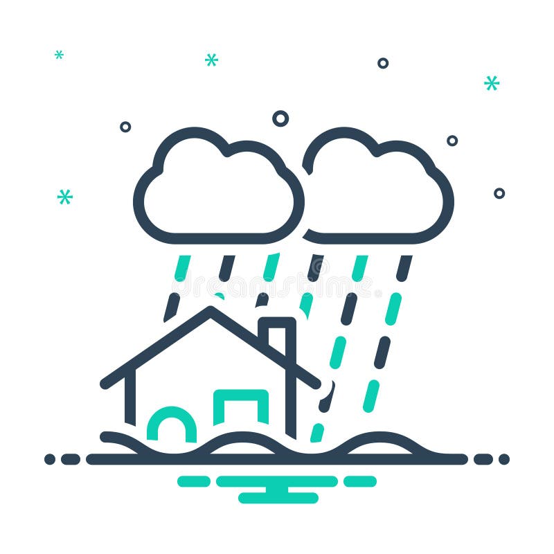 Mix Icon for Disaster, Flood and Hurricane Stock Vector - Illustration ...