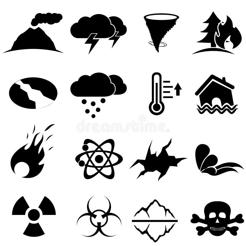 Insurance And Disaster Icon Set Stock Vector - Illustration of safety ...