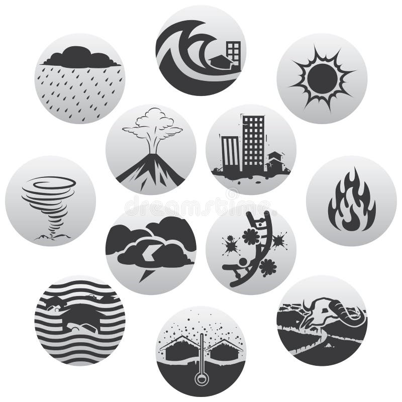 Disaster icons stock vector. Illustration of thunder - 59056989