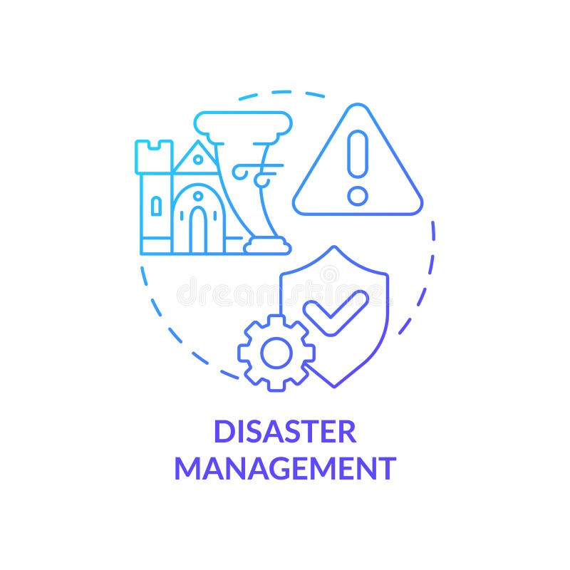 Disaster Management Blue Gradient Concept Icon Stock Vector ...