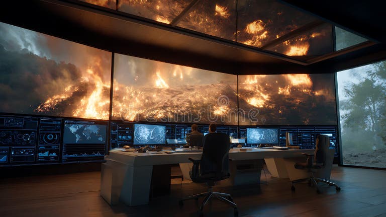 Disaster Management Control Room with Fire Monitoring and Emergency ...