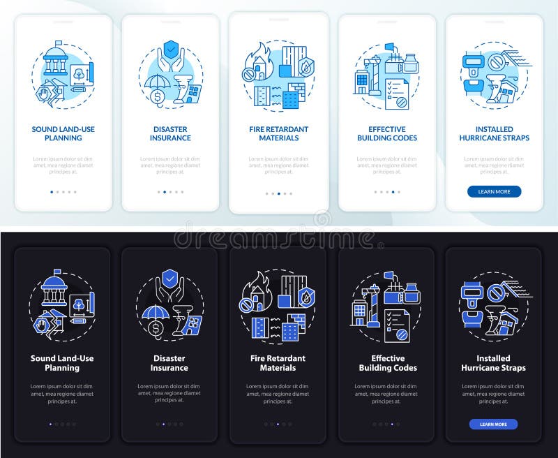 Disaster Mitigation Concept Icons Set Stock Vector - Illustration of ...