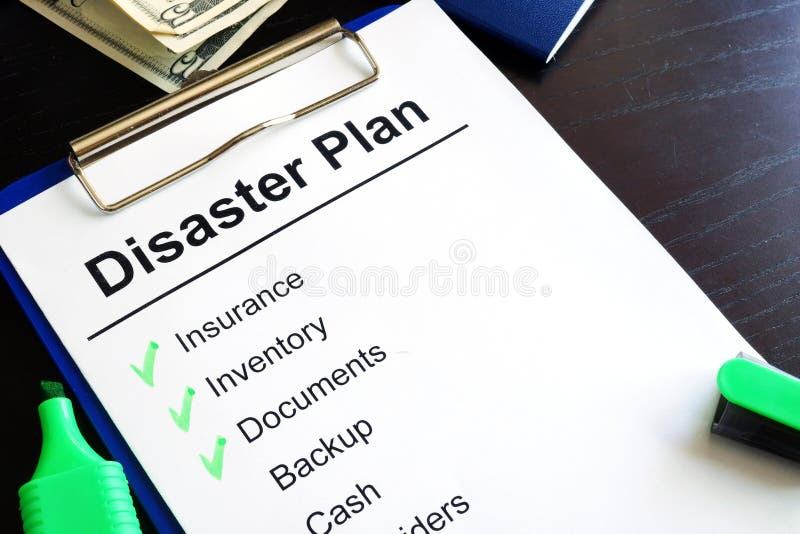 Disaster Plan. stock image. Image of plan, checklist - 100858915