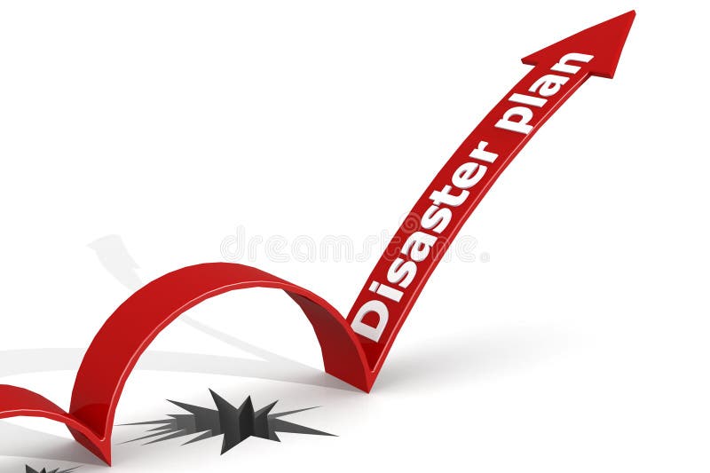 Disaster Plan Word on Arrow Jump Over the Hole Stock Illustration ...