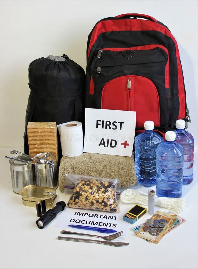 Earthquake survival kit stock image. Image of earthquake - 5986237