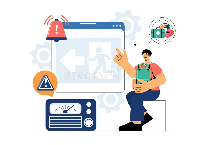 Disaster Preparedness Vector Illustration Featuring Community Disaster ...