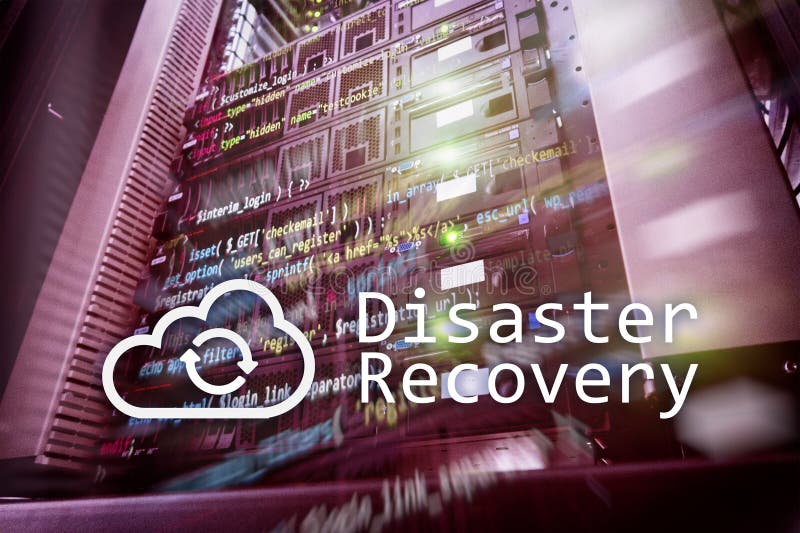 DIsaster Recovery. Data Loss Prevention. Server Room On Background ...