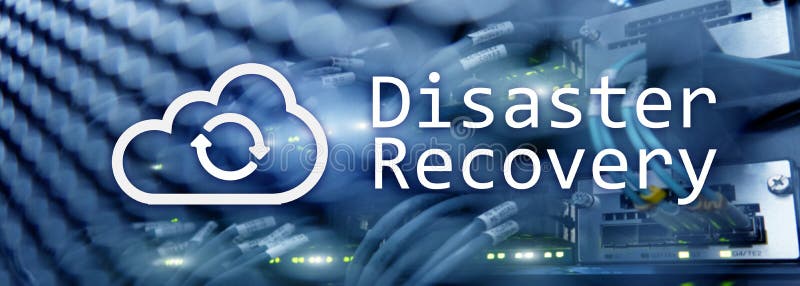 DIsaster Recovery. Data Loss Prevention. Server Room on Background ...