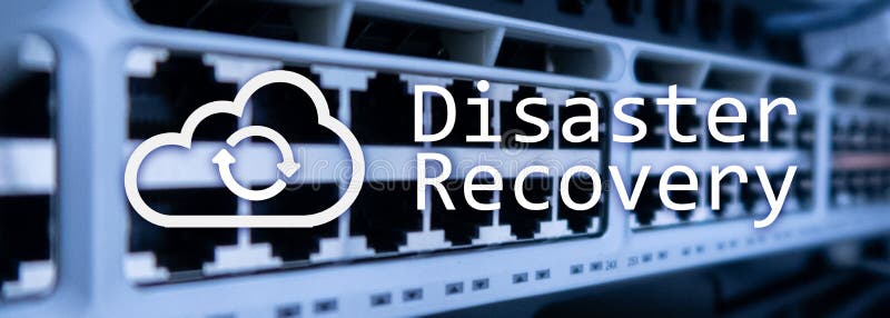 DIsaster Recovery. Data Loss Prevention. Server Room on Background ...