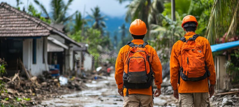 Disaster Relief Workers Assessing Damage in the Aftermath of a ...