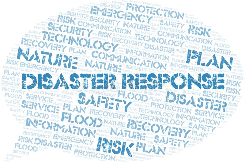 Disaster Response Typography Word Cloud. Stock Photo - Image of collage ...