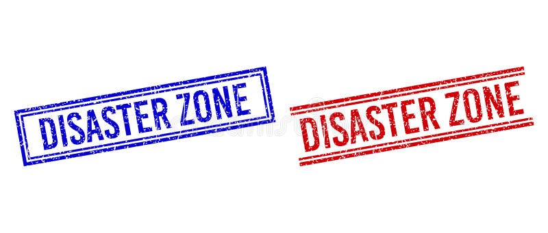 Rubber Textured DISASTER ZONE Stamps with Double Lines Stock Vector ...