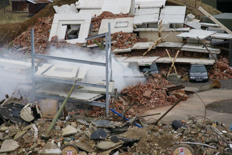 Building Destroyed, Explosion and Collapses, Stock Image - Image of ...