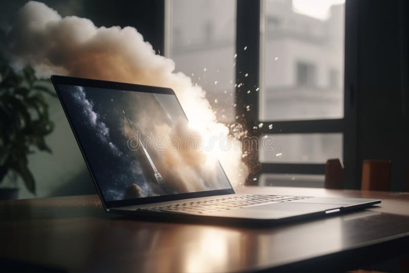 Disastrous Scene: Laptop Explosion Creates Massive Dust Cloud on Office ...