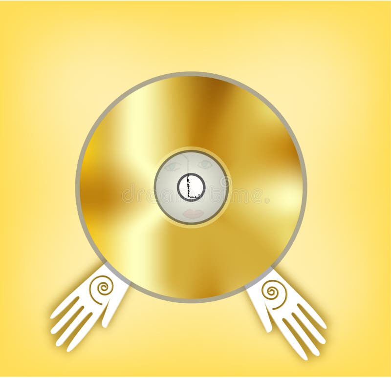 Gold Disc - Music Award Style, Isolated Over White Background Stock ...