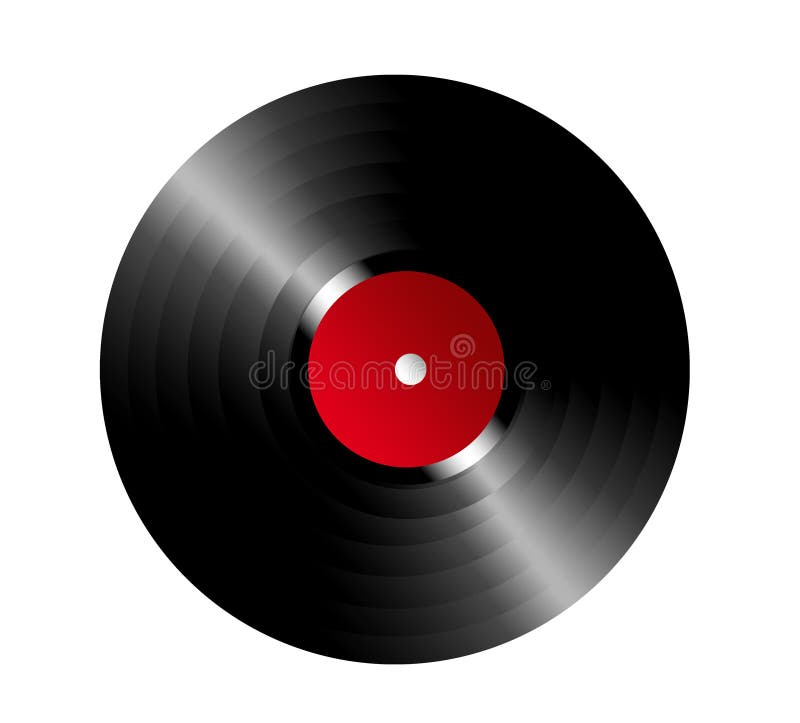 Vinyl Disc with Music Notes. Stock Vector - Illustration of retro ...