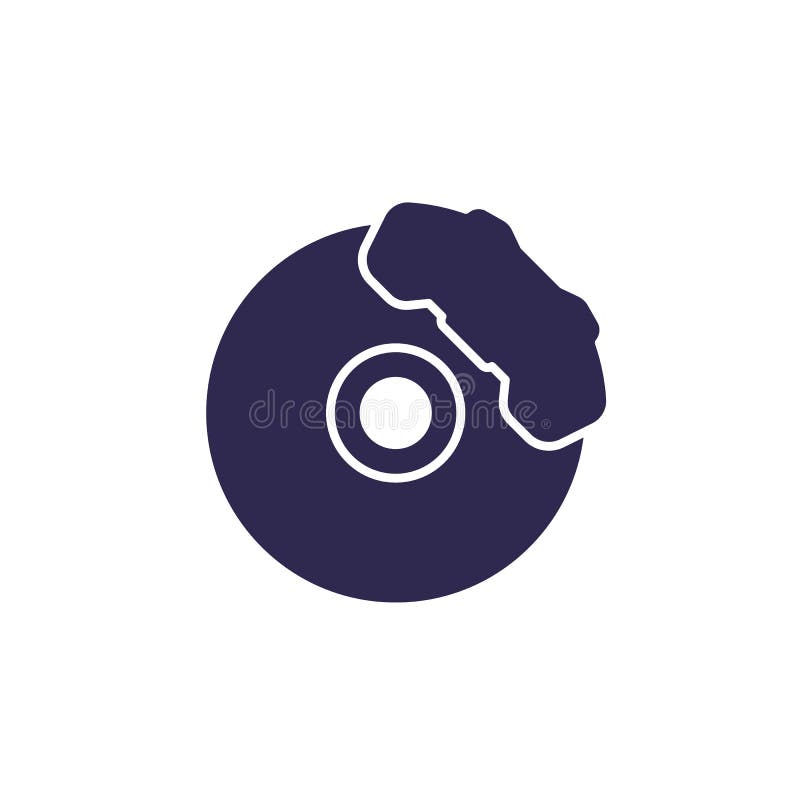Disc Brake Icon, Car Part Vector Stock Vector - Illustration of ...