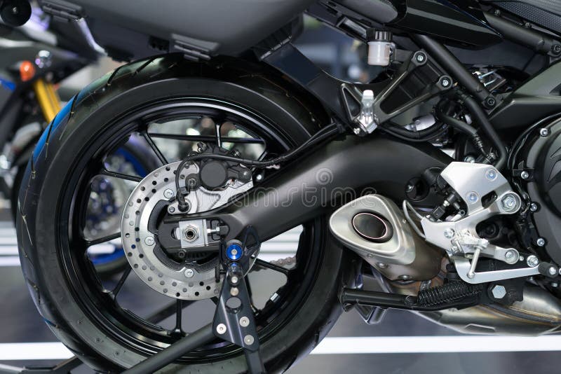 Rear Wheel Electric Motorcycle with Engine Inside Stock Photo - Image ...