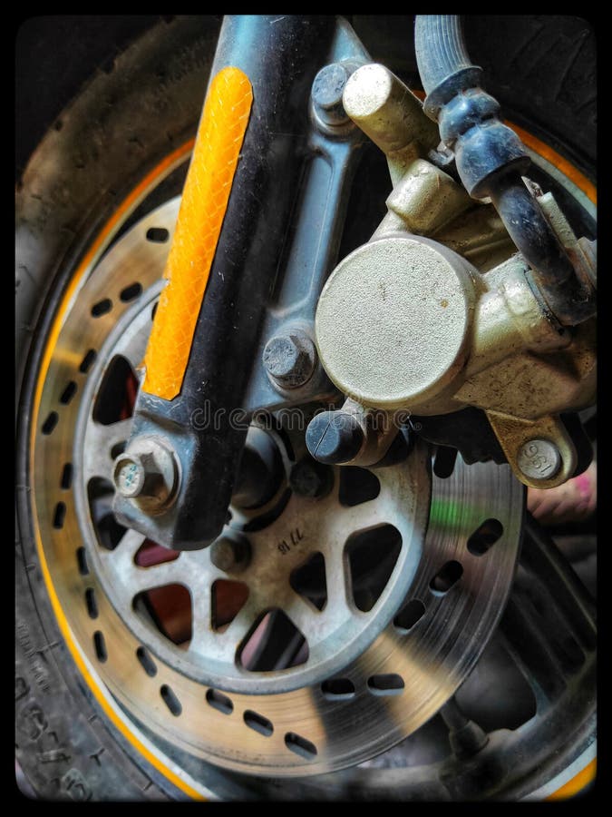 Disc Brake with Reflector in Forks Suspension Stock Image - Image of ...