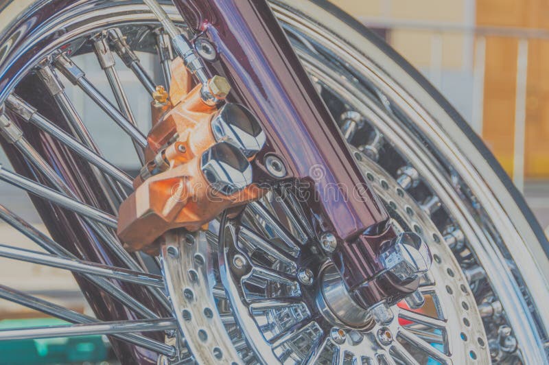 Close-up of Front Fork and Brake Retro Bike Stock Photo - Image of ...