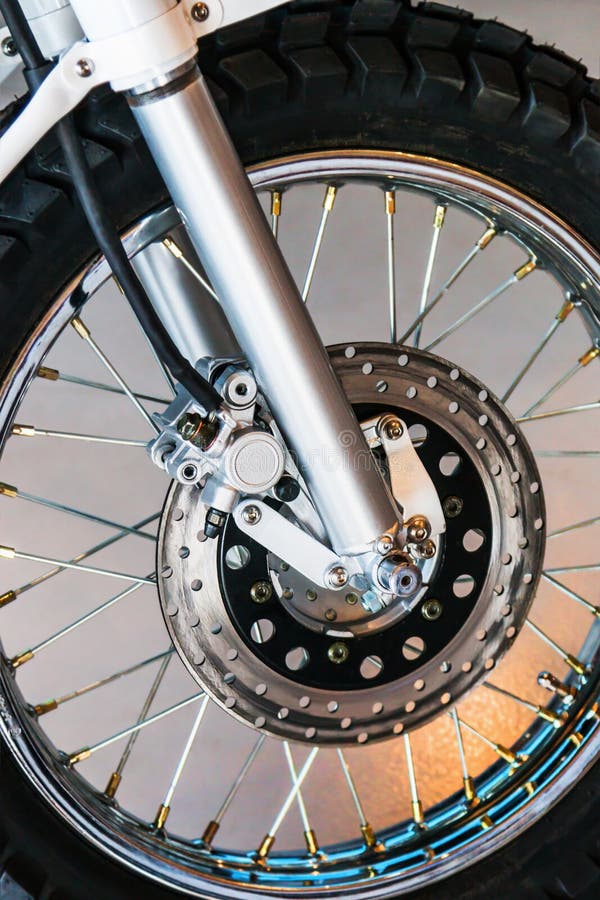 Disc Brake System on the Wheel of a Motorcycle Stock Photo - Image of ...