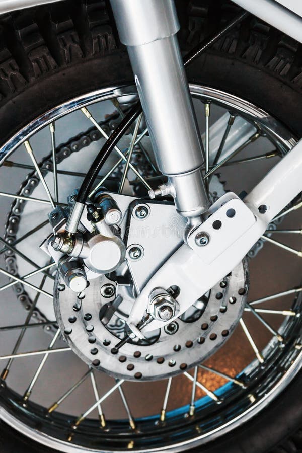 Disc Brake System on the Wheel of a Motorcycle Stock Photo - Image of ...