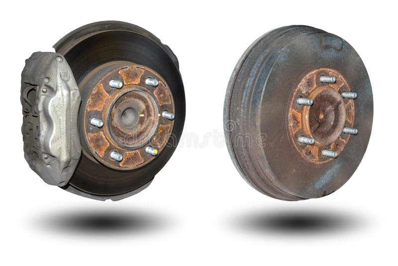 Disc Brakes Front Wheel and Back Drum Brakes. Stock Photo - Image of ...
