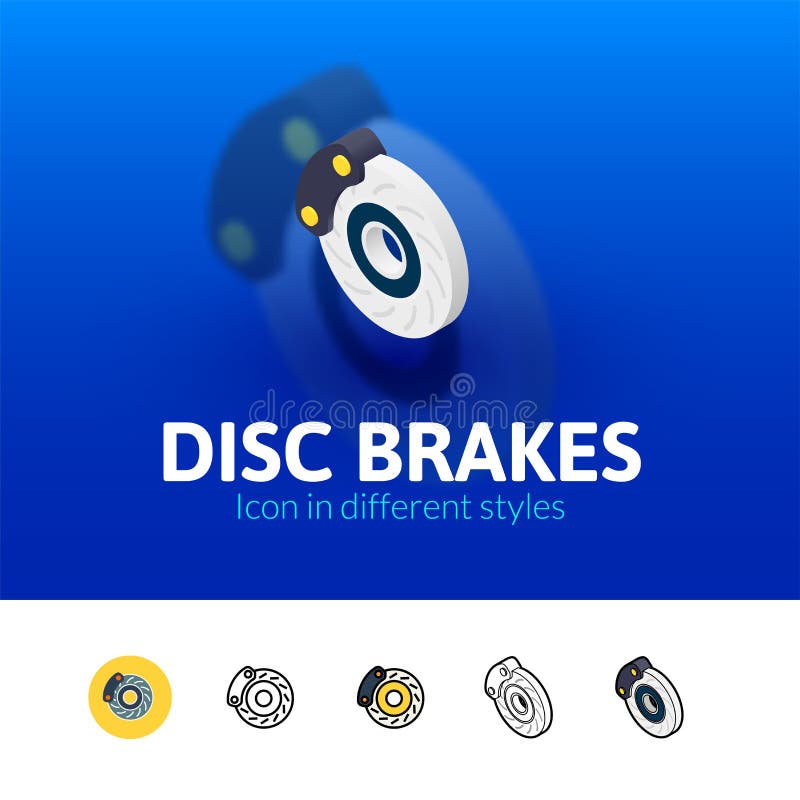Disc Brakes Icon in Different Style Stock Vector - Illustration of ...