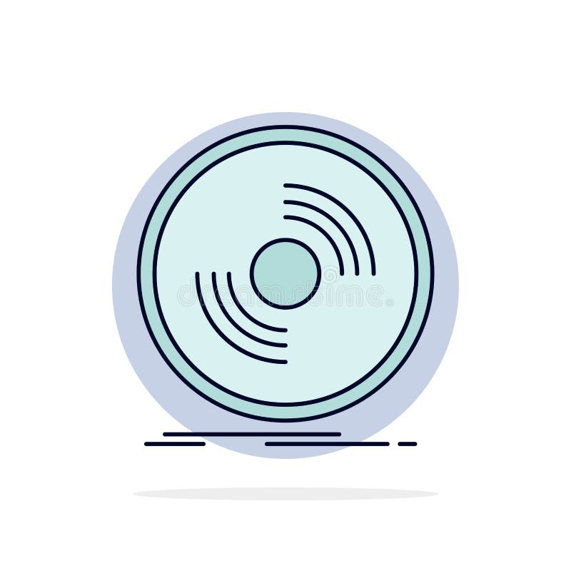 Disc, Dj, Phonograph, Record, Vinyl Flat Color Icon Vector Stock Vector ...