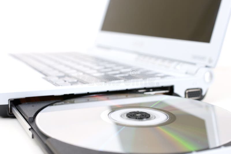 Cd on computer stock image. Image of cdrom, data, computer - 160145