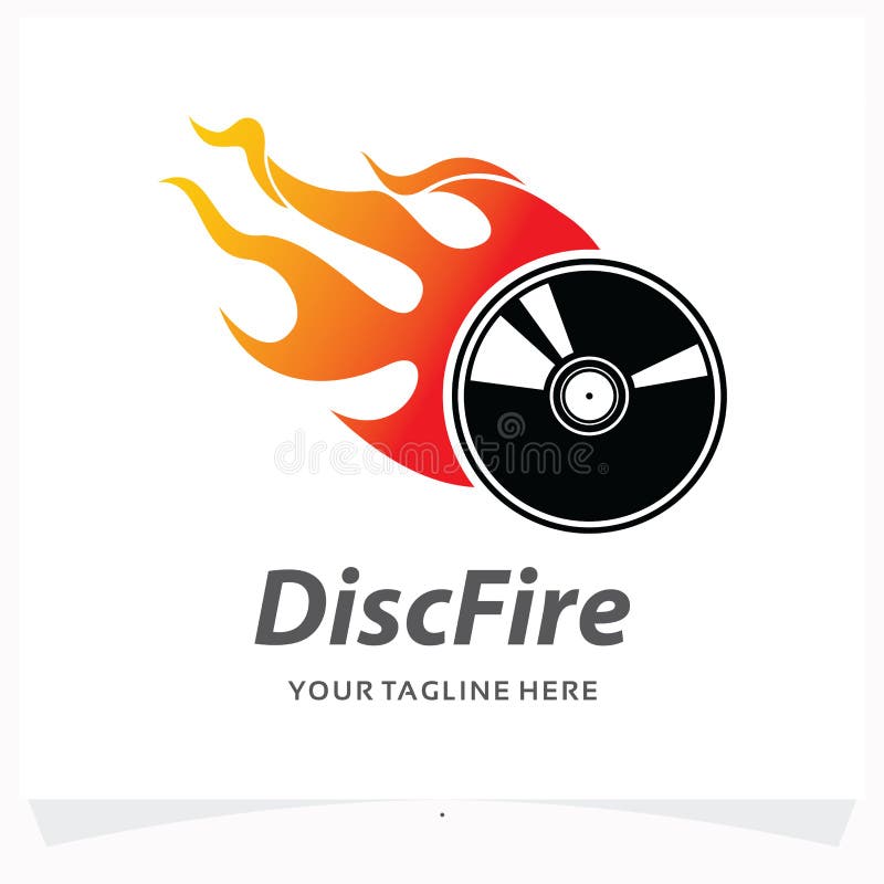 Disc Fire Logo Design Template Stock Illustration - Illustration of ...