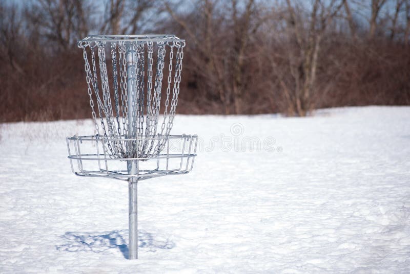Disc Golf Basket in Snow stock image. Image of sports - 38437605