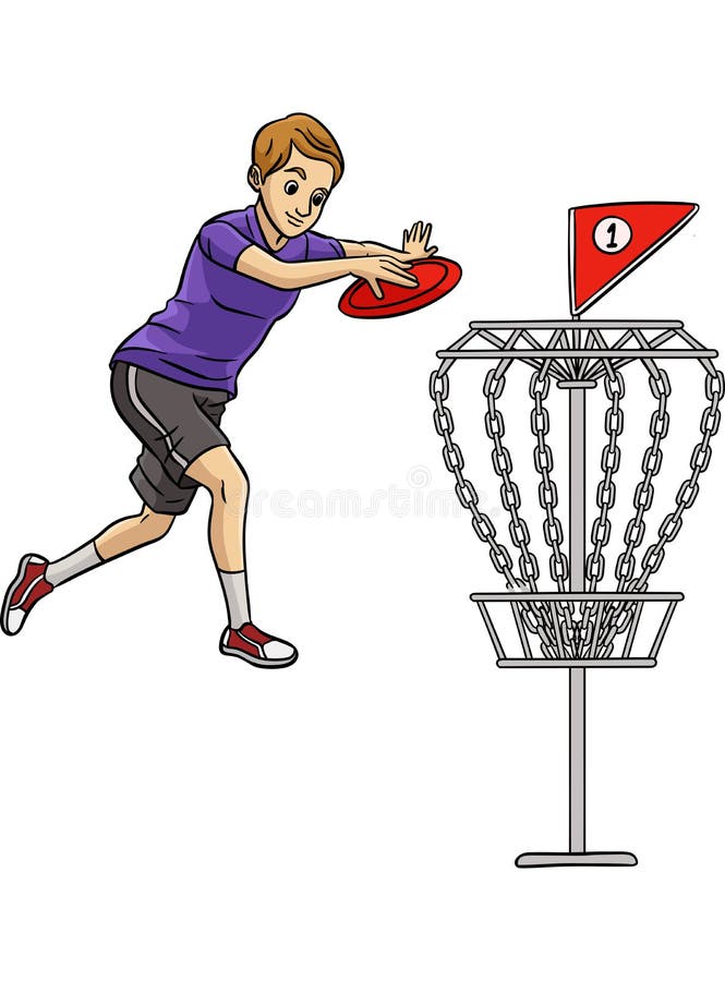 Disc Golf Cartoon Colored Clipart Illustration Stock Vector ...