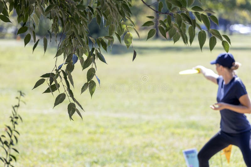 Disc Golf Sport Game in the Park Stock Image - Image of golfer, leisure ...