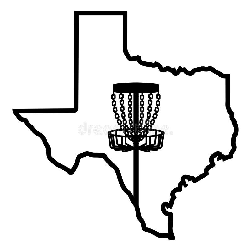 Disc Golf Texas Map stock vector. Illustration of chains - 374188649